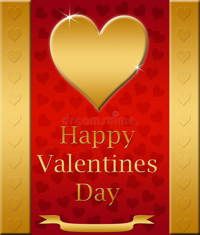 Gold Heart Frame Plaque Sign Stock Illustration - Illustration of ...