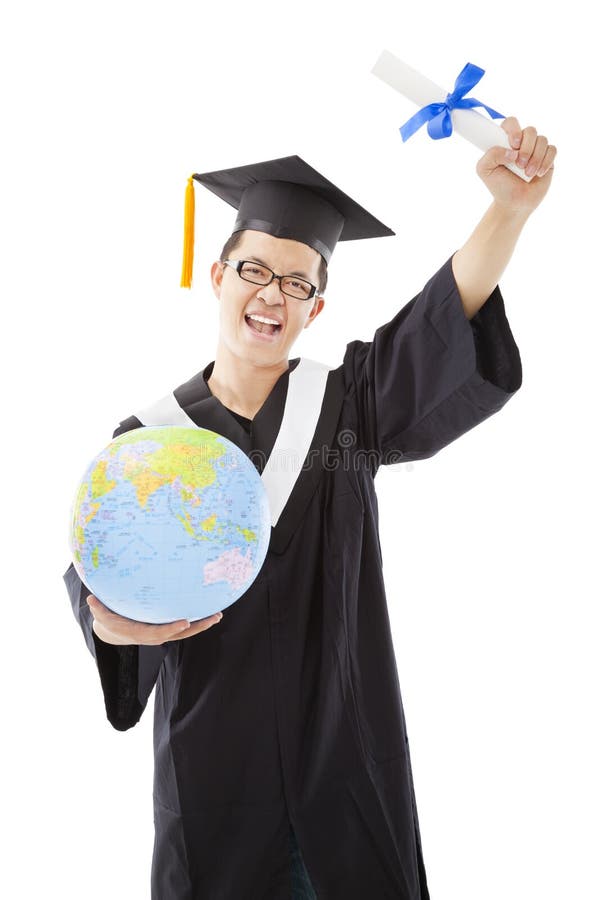 Happy Graduate Man with Degree Stock Image - Image of degree, happiness ...