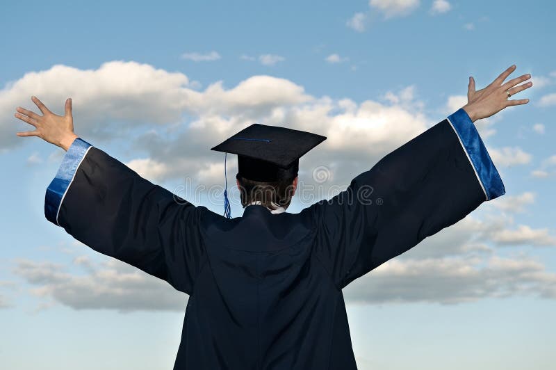 Close Up Focus of University Graduate Holds Degree Certificate and ...