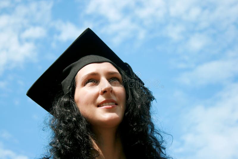 Happy graduate student stock photo. Image of cute, gown - 15184884