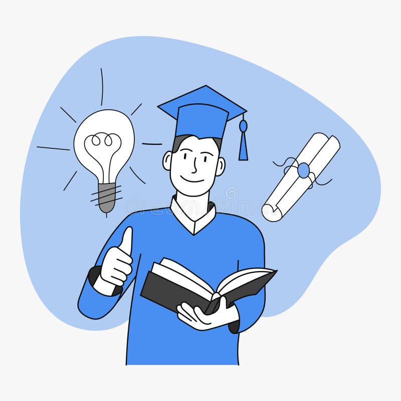 Successful Student Happy Drawing Stock Illustrations – 392 Successful ...