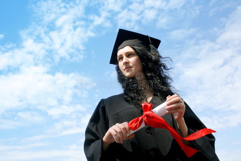 Happy Graduate Student in Cloak with Diploma Stock Image - Image of ...