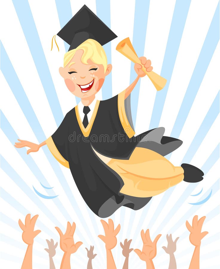 Happy graduated stock vector. Illustration of achievement - 13976908