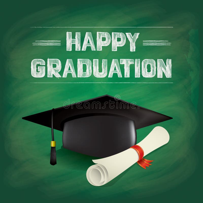 Happy Graduation Card. Vector Illustration Decorative Design Stock ...
