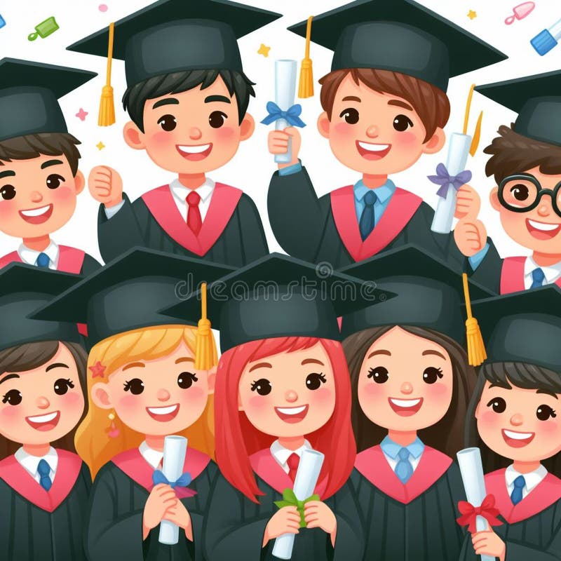 Happy Graduation Day stock illustration. Illustration of mortarboard ...