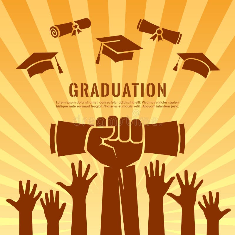 Happy Graduation Vector Poster Design Stock Vector - Illustration of ...