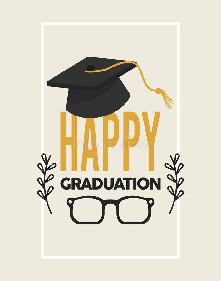 Happy graduation card stock vector. Illustration of cutting - 229888824