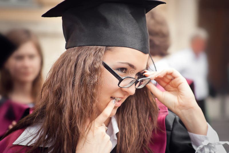 Happy Graduation Student Smiling Stock Image - Image of education ...