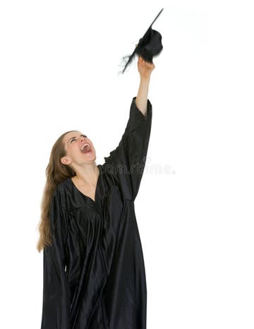 Happy Graduation Student Throwing Up Cap Stock Photo - Image of happy ...