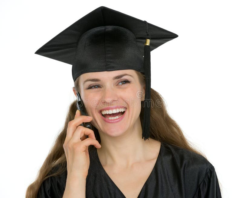 Happy Graduation Student Girl Pointing Sideways Stock Image - Image of ...