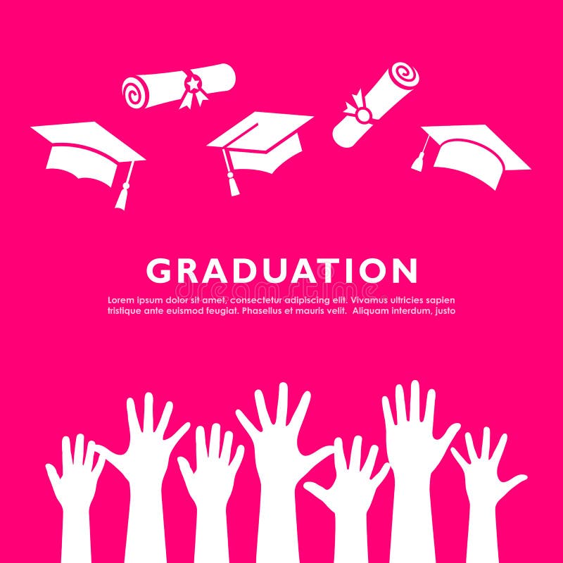 Graduation Invitation Card with Text Box Stock Vector - Illustration of ...