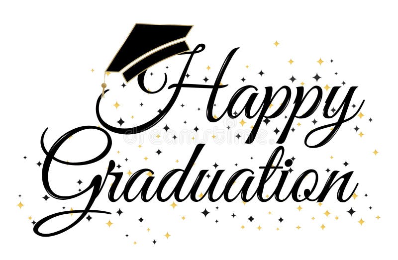 Happy Graduation Vector Design with Blue and Gold Star Elements and ...