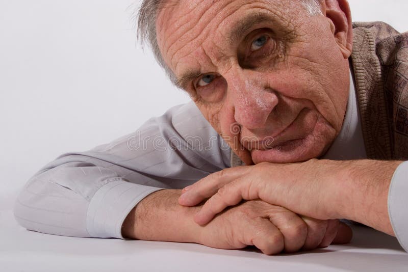 Very Old Man Portrait. Grandfather Relaxing Outdoor at Summer. Portrait ...