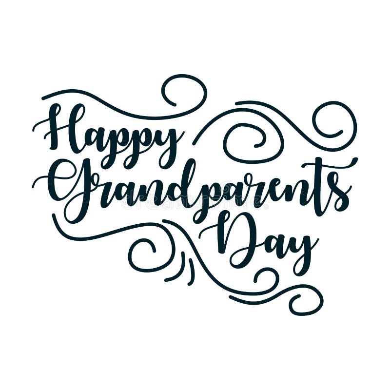 Happy Grandparents Day Calligraphy Lettering Stock Vector ...
