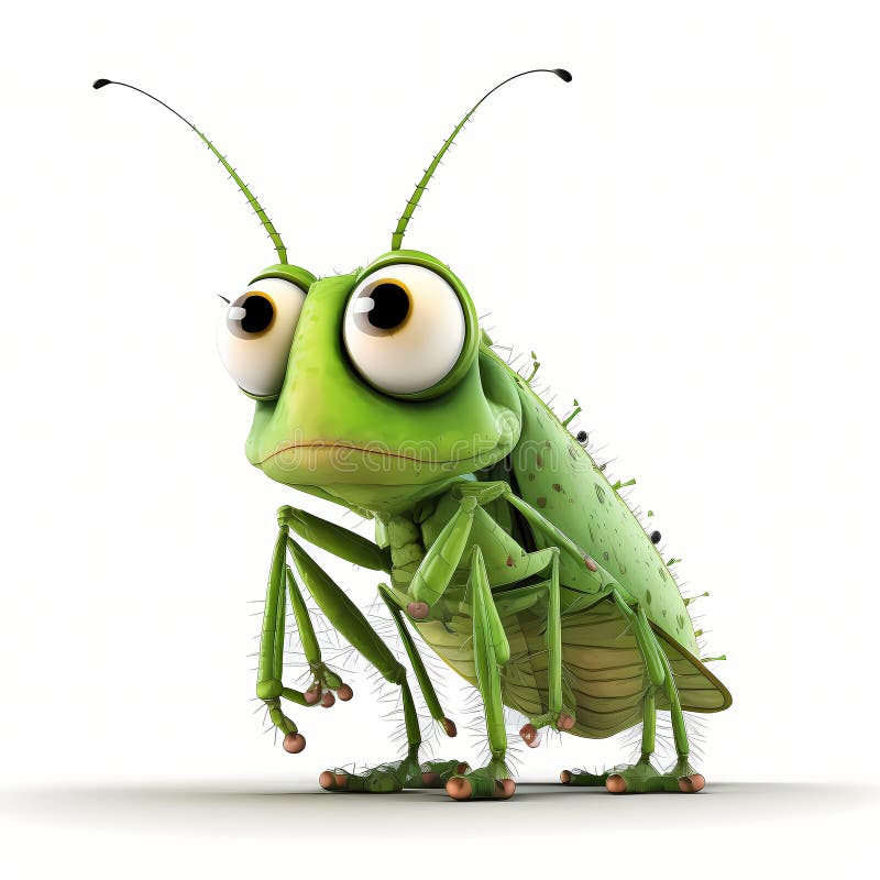 Happy Grasshopper Cartoon. Generative AI Stock Illustration ...