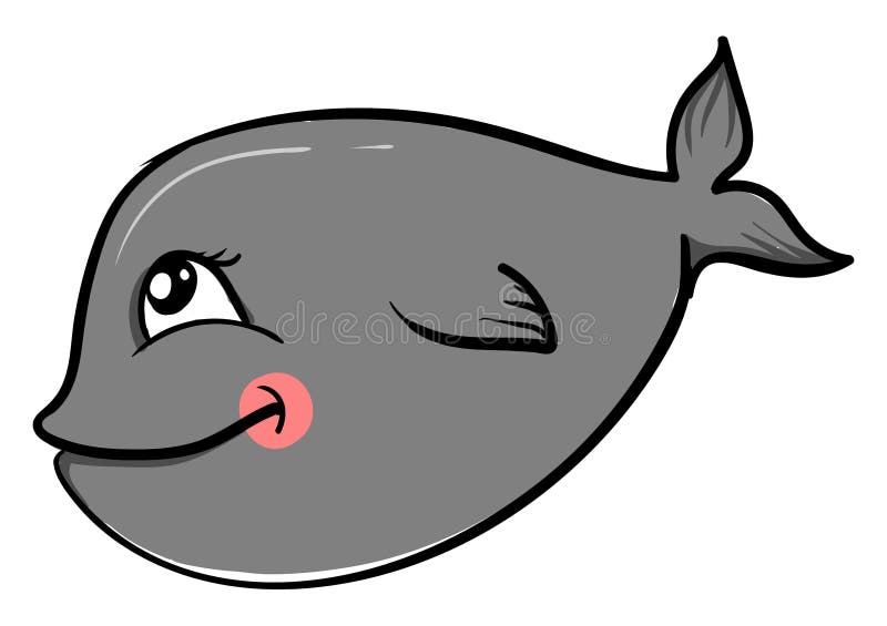 Happy Gray Fish, Illustration, Vector Stock Vector - Illustration of ...