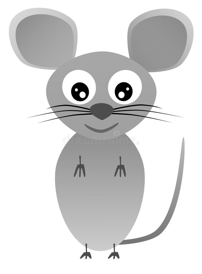 Happy Gray Mouse on White Background - Illustration Stock Illustration ...
