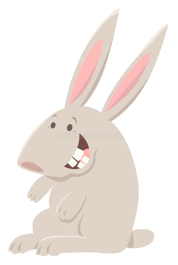 Happy Gray Rabbit Animal Character Stock Vector - Illustration of ...