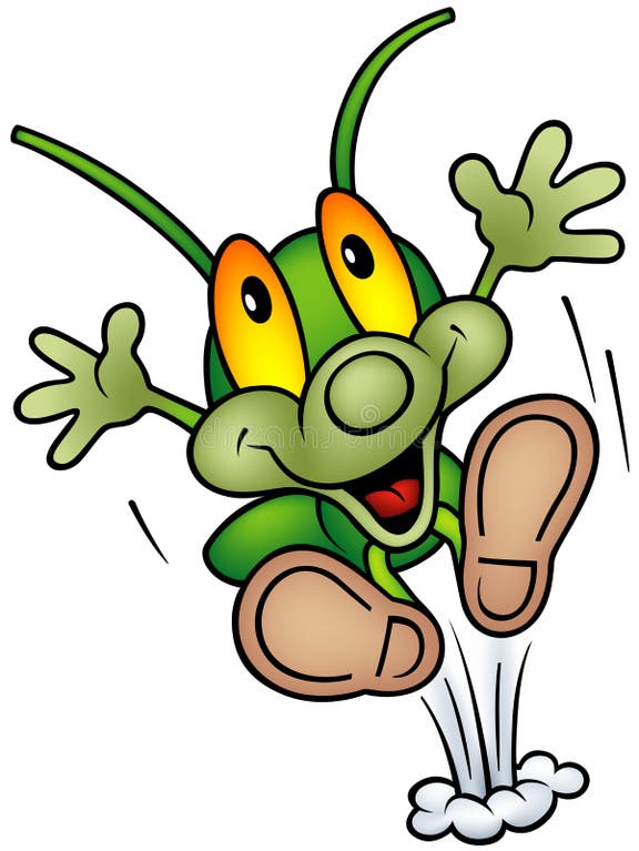 Happy Green Bug - Happy Jump Stock Vector - Illustration of vector ...
