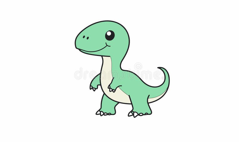 Happy Green Dinosaur Cartoon Character Stock Vector - Illustration of ...
