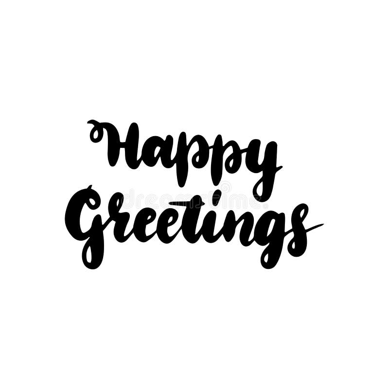 Greetings Handwritten Lettering Stock Vector - Illustration of ...