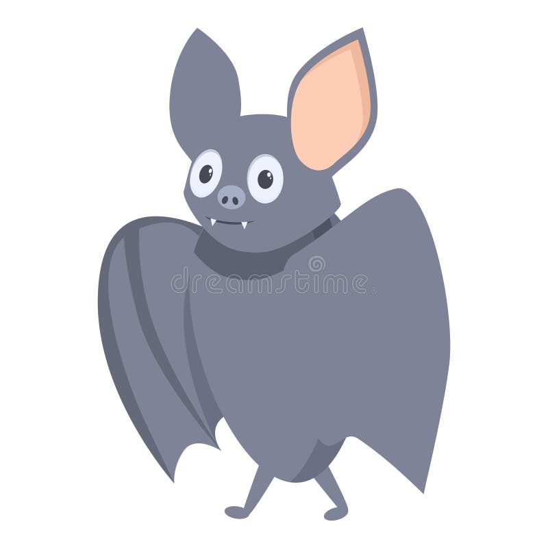 Happy Grey Bat Standing and Showing Its Wings Stock Vector ...