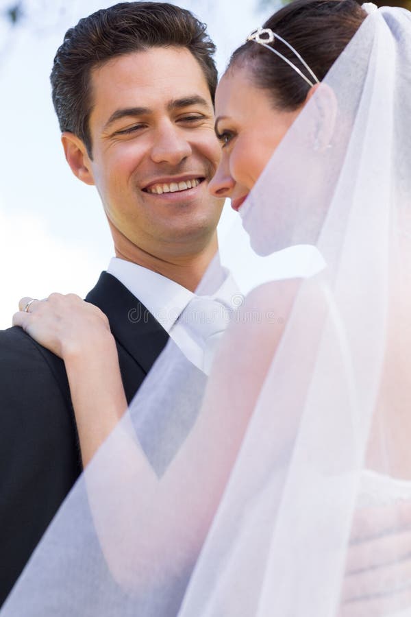 Happy Groom Looking at Bride Stock Image - Image of garden, groom: 39221277