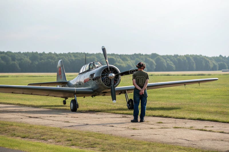 Happy Ground Crew Prepared Private Light Plane YAK-52 for Take Off ...