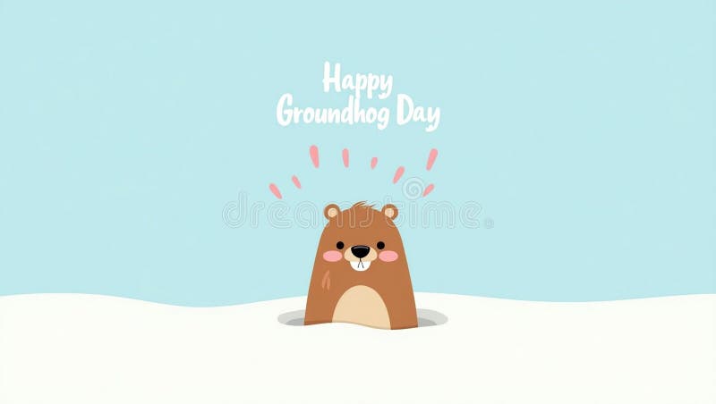 Happy Groundhog Day stock illustration. Illustration of squirrel ...
