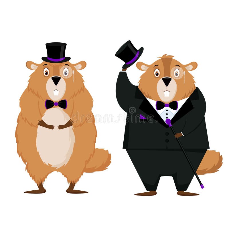 Happy Groundhog Day. Diagram with Illustrations of Cute and Funny ... Happy Groundhog Day. Diagram with Illustrations of Cute and Funny ...