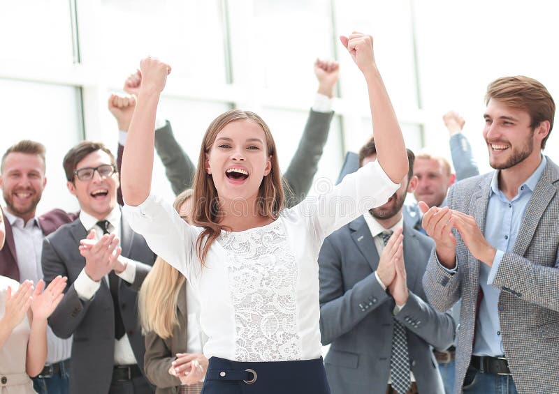 Happy Group of Creative Young Business People. Stock Photo - Image of ...