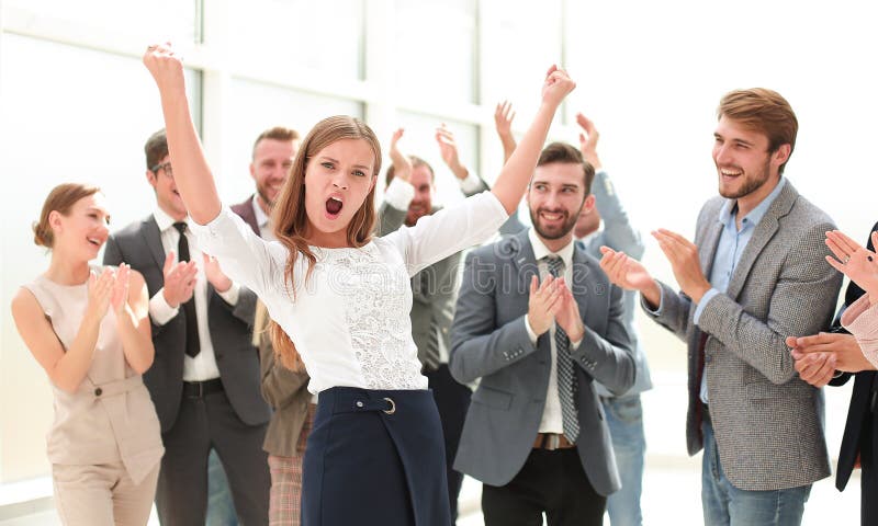 Happy Group of Creative Young Business People. Stock Photo - Image of ...