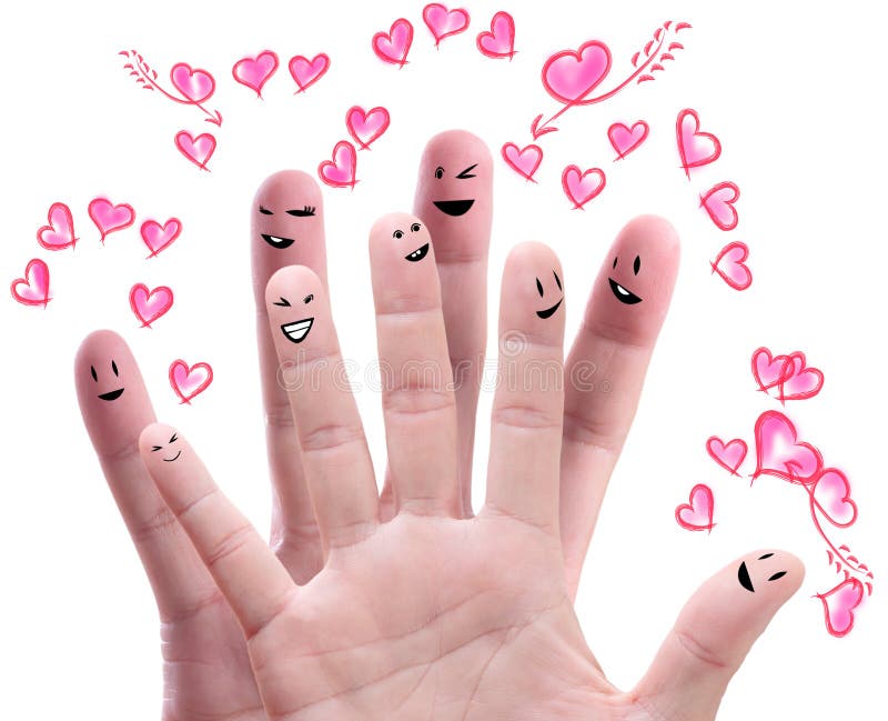 Happy Group of Finger Faces Stock Photo - Image of finger, color: 25383968