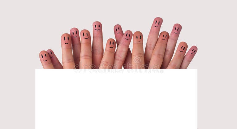 Happy Group of Finger Smileys Stock Photo - Image of hold, business ...