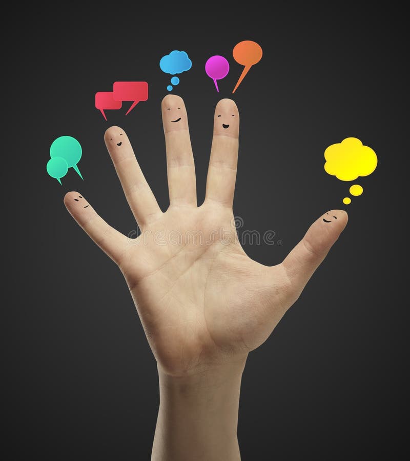 Happy Group of Finger Smileys Stock Photo - Image of friend, happiness ...
