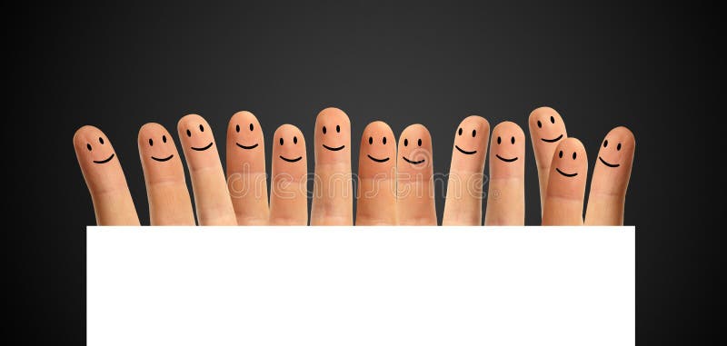 Group of Finger Faces As Social Network Stock Photo - Image of business ...
