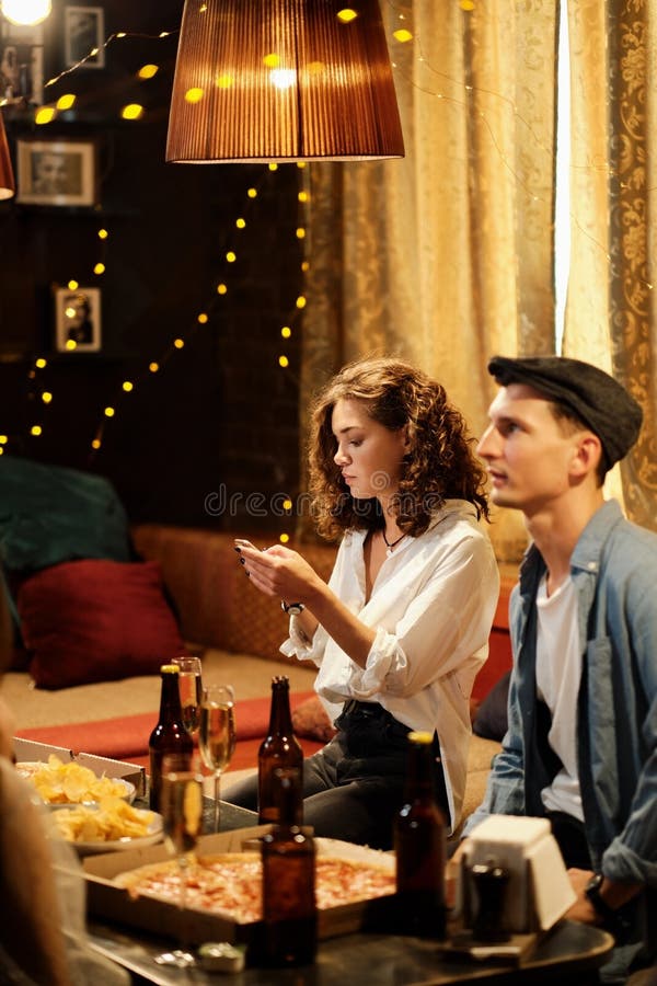 Happy Group of Friends at the Bar Having Drinks. Stock Image - Image of ...