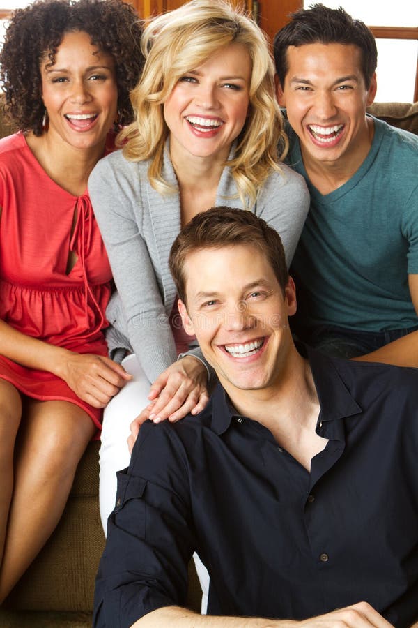 Diverse Group of Friends Talking and Laughing. Stock Photo - Image of ...