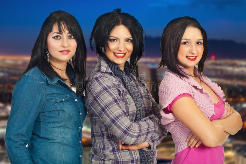 Happy Group of Friends Smiling Together in the Sky Stock Photo - Image ...