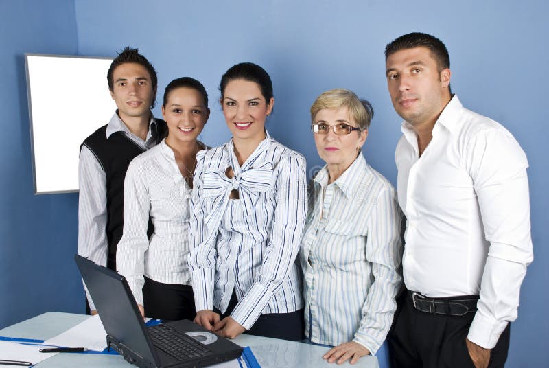 Happy Group of Office Staff Stock Image - Image of executives ...