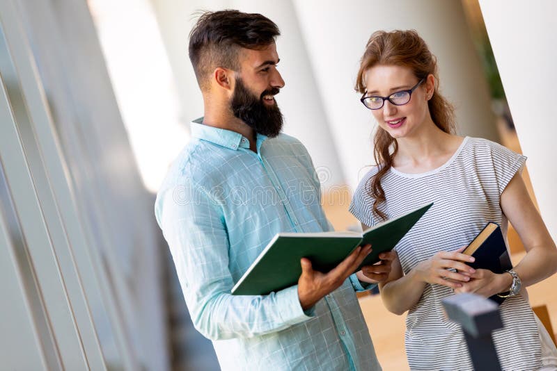 Happy Group of Success Students Studying and Working Together in a ...