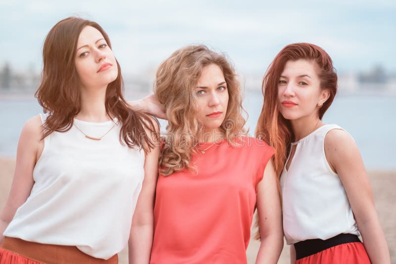 Happy Group of Women Having Fun Outdoors. Stock Photo - Image of ...