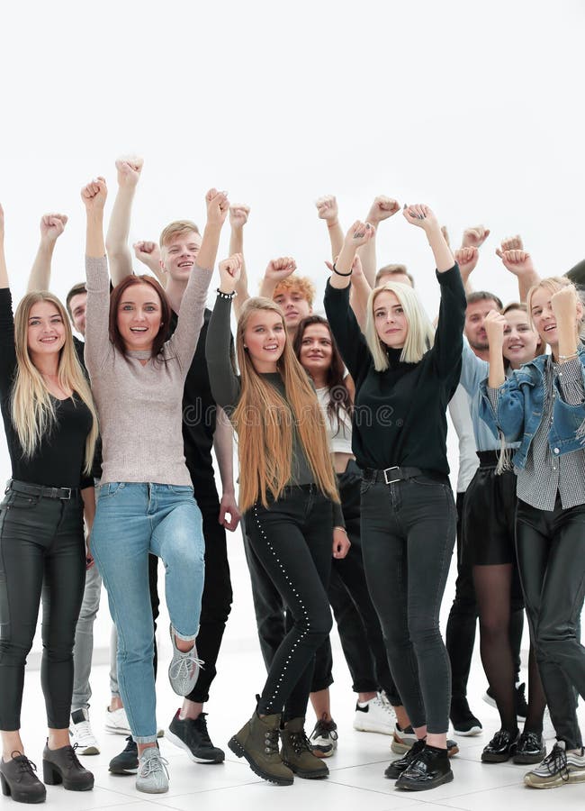 Happy Group of Young Business People. Concept of Cooperation Stock ...