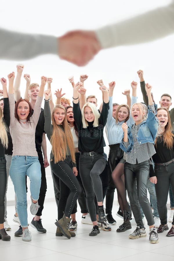 Happy Group of Young Business People. Concept of Cooperation Stock ...