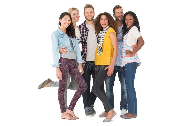 Happy Group of Young Friends Smiling at Camera Stock Image - Image of ...