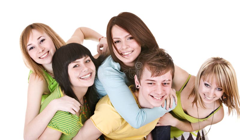 Happy Group of Young People. Stock Photo - Image of laughing, caucasian ...