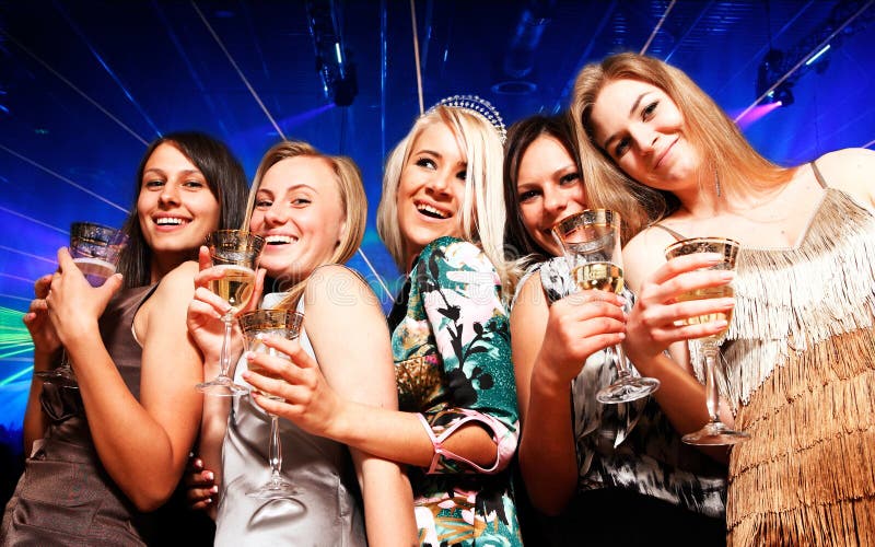 Happy Group of Young People in Club Stock Image - Image of dance ...