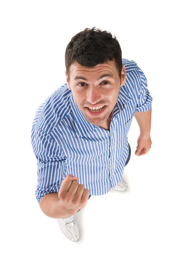 Happy guy stock image. Image of high, person, happy, white - 6120785