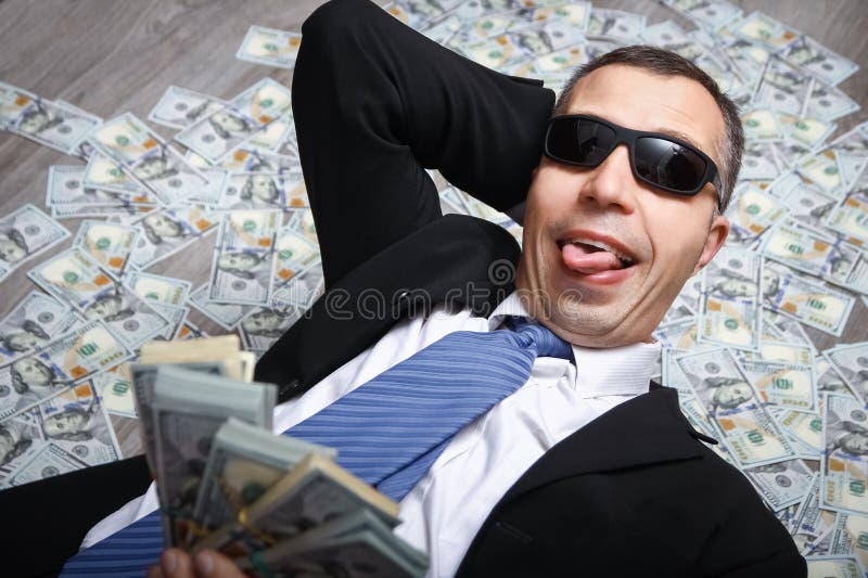 A Happy Guy with Money in His Hands for the Development of Shopping ...