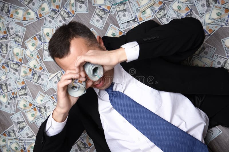 A Happy Guy with Money in His Hands for the Development of Shopping ...